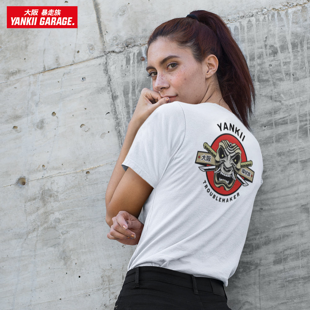 Yankii Garage | JDM Shirt - Troublemaker Osaka Loop white – Yankii ...
